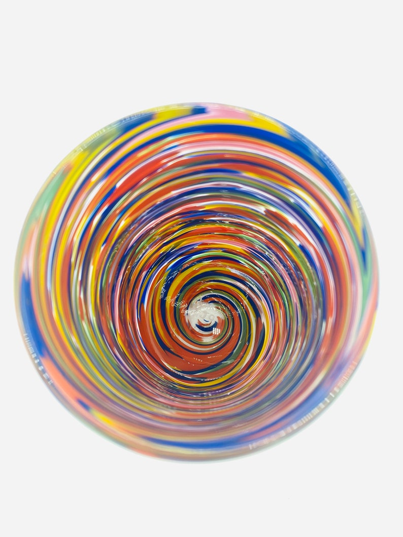 Hand Blown Glass: Rainbow Twist Tumbler - Etsy