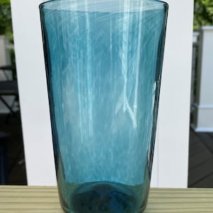 Hand Blown Glass: Steel Blue Pint Glass - Etsy