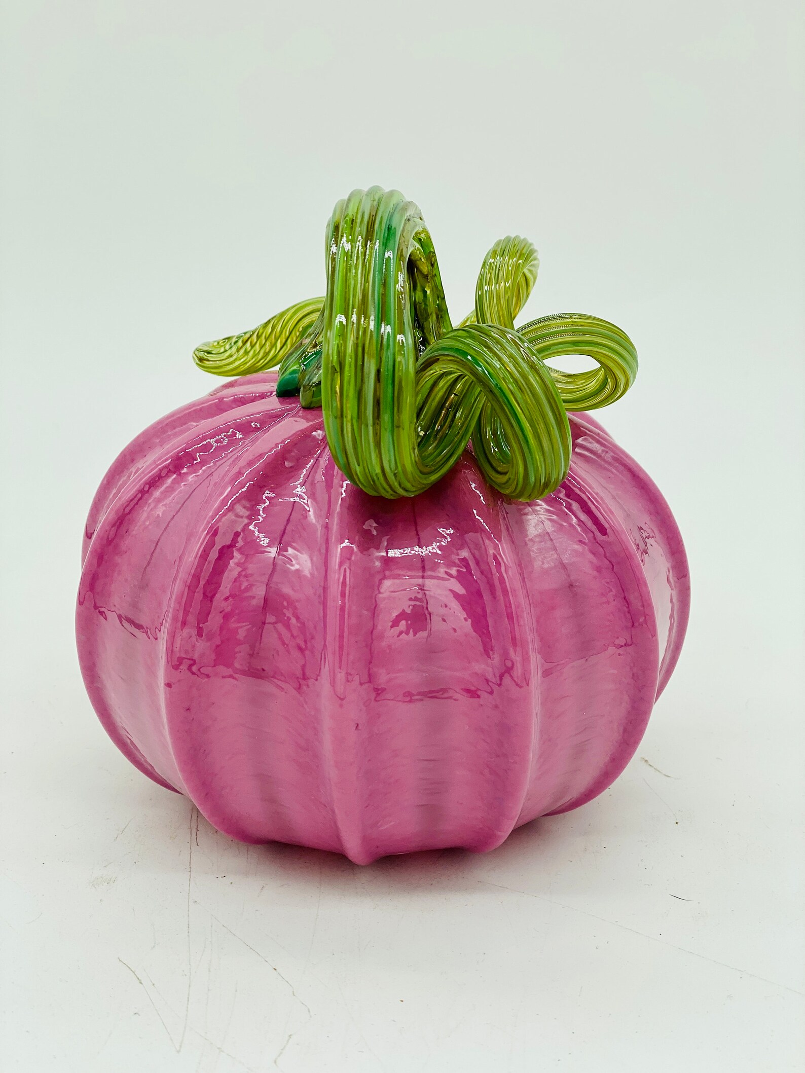 Hand Blown Glass: Pink Pumpkin - Etsy