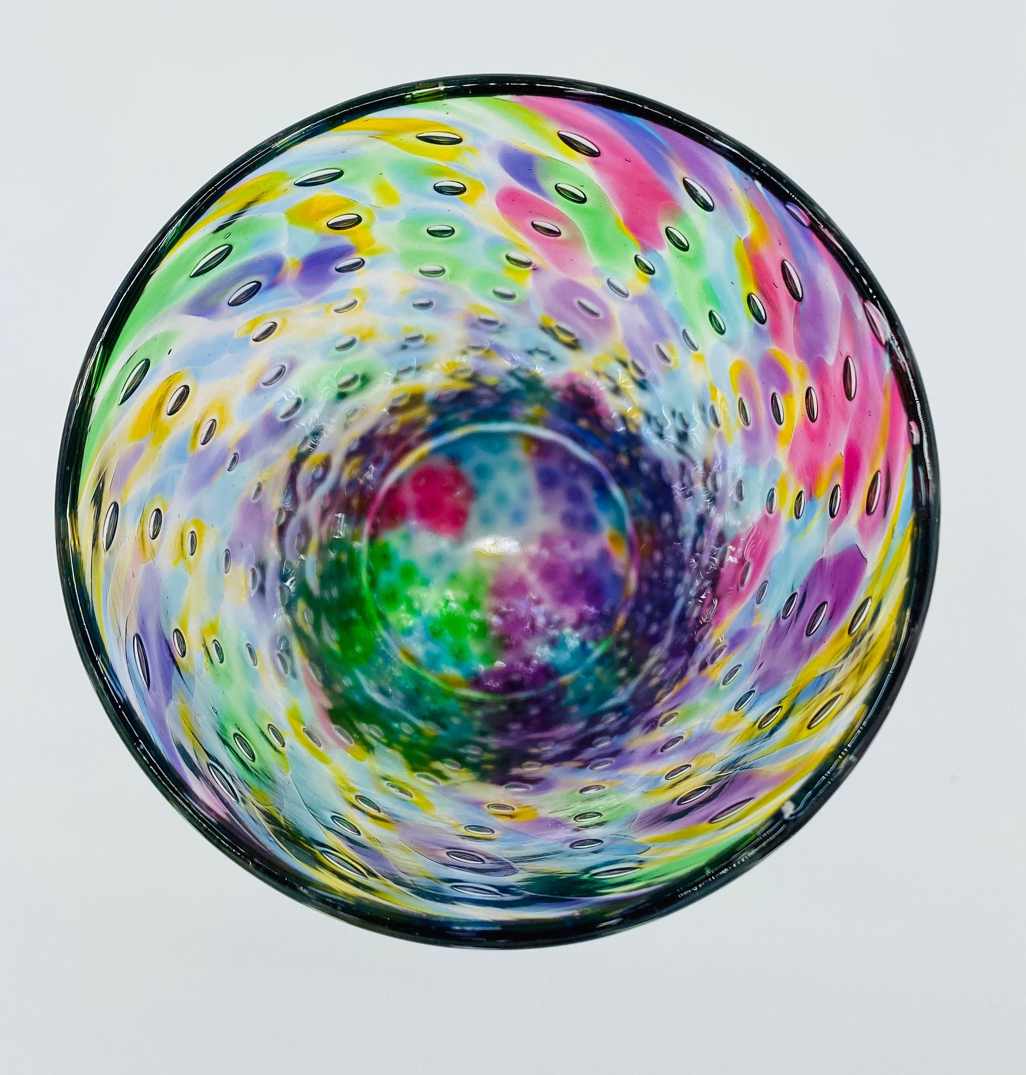 Hand Blown Glass: Purple Mix Bubble Pint Glass - Etsy