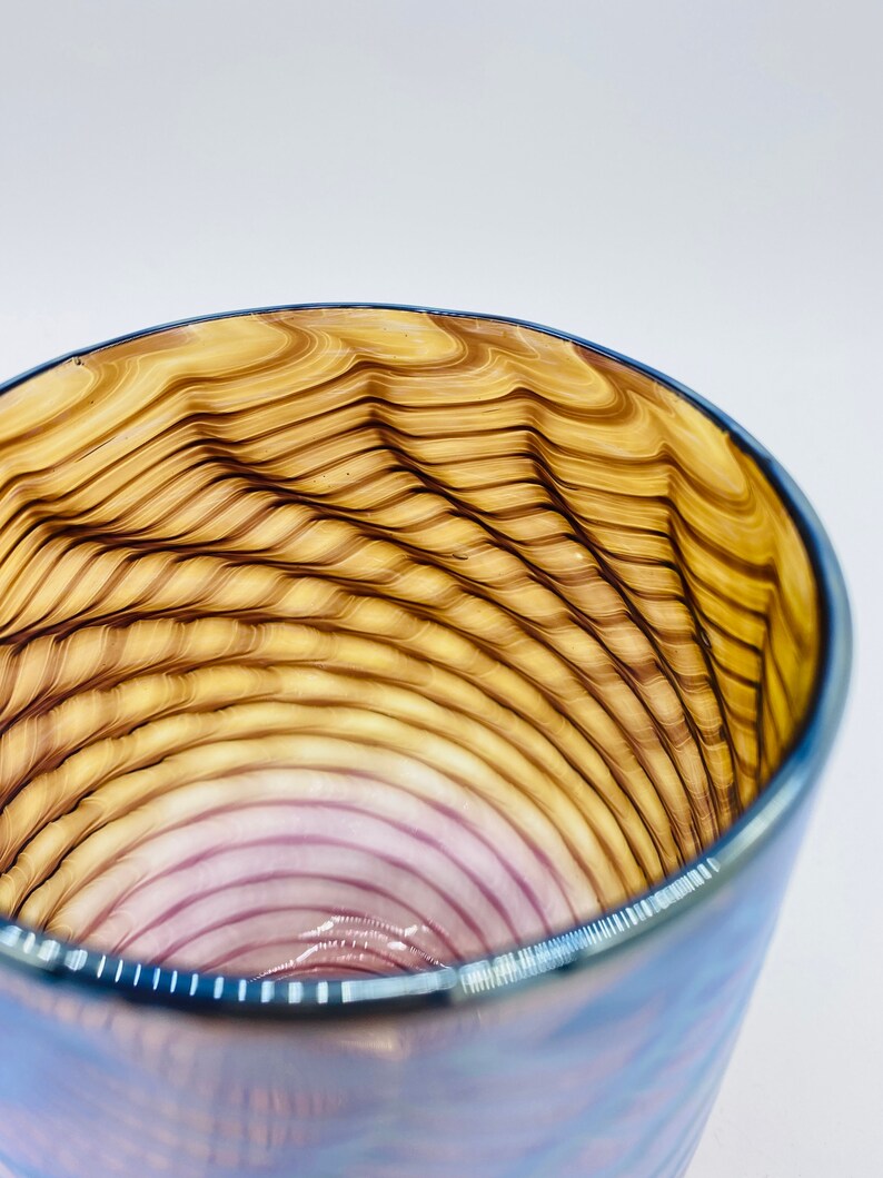 Hand Blown Glass: Purple dragon Scales Stemless | Etsy