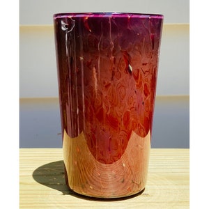 Hand Blown Glass: Red Marbled Pint Glass - Etsy