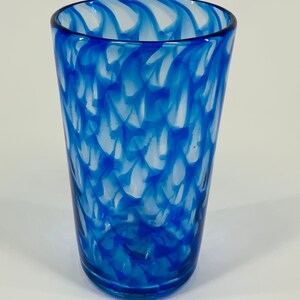 Hand Blown Glass: Blue Double Optic Pint Glass - Etsy
