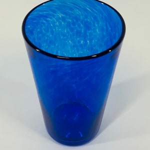 Hand Blown Glass: Blue Pint Glass - Etsy