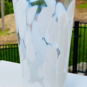Hand Blown Glass: White Polka Dot Pint Glass - Etsy