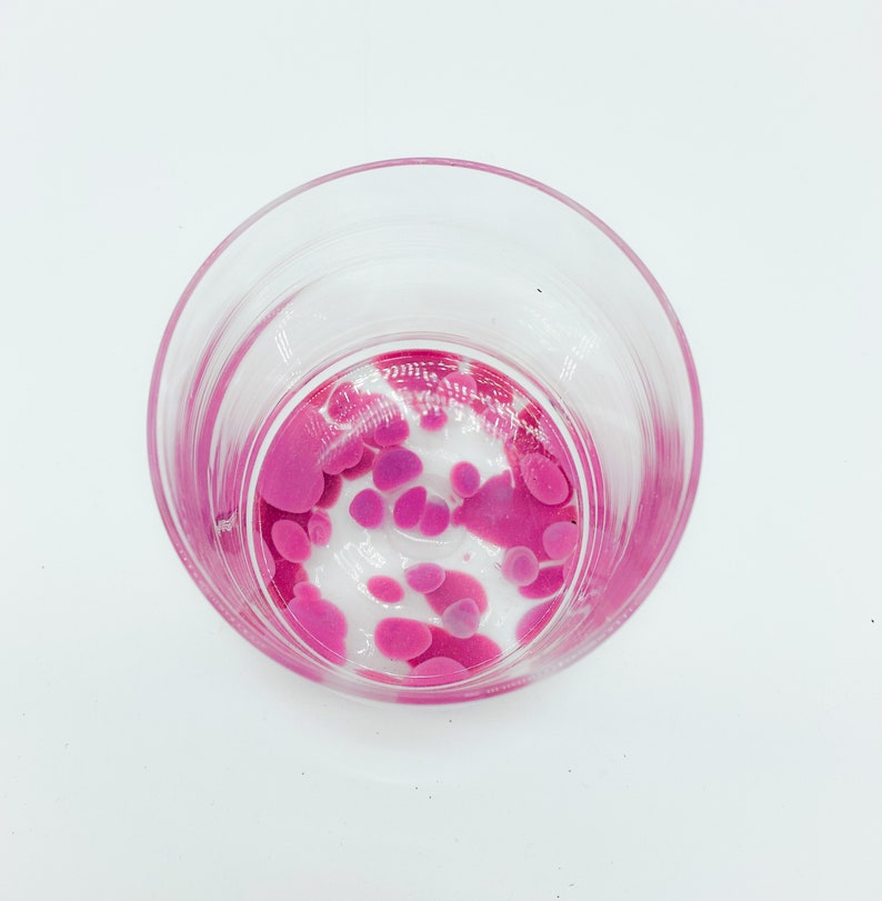 Hand Blown Glass: Pink Polka Dot Rocks Glass - Etsy
