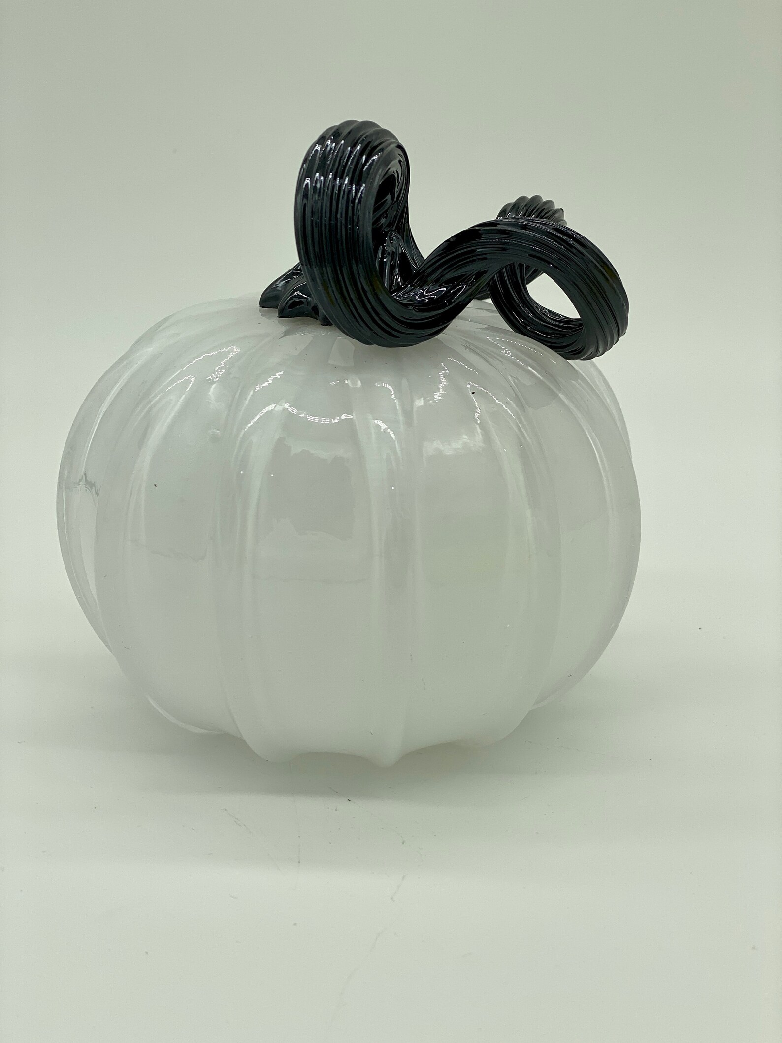 Hand Blown Glass: White and Black Pumpkin - Etsy