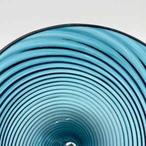 Hand Blown Glass: Steel Blue Optic Twist Stemless Wine Glass - Etsy