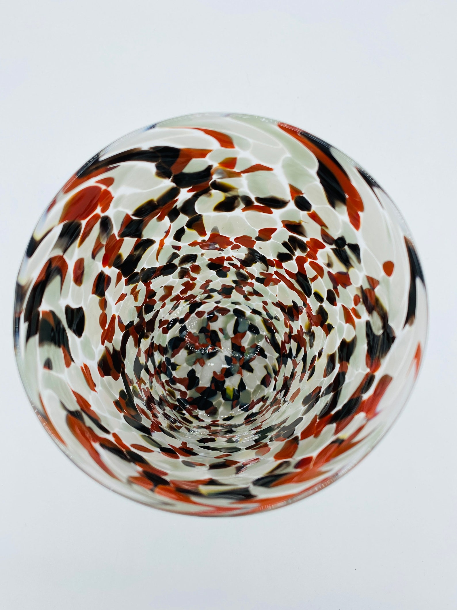 Hand Blown Glass: Red Camo Pint Glass - Etsy