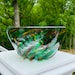Hand Blown Glass: Green Mix Optic Twist Bowl - Etsy