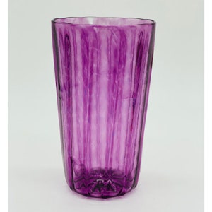 Hand Blown Glass: Purple Straight Optic Pint Glass - Etsy