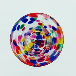 Hand Blown Glass: Rainbow Dot Pint Glass - Etsy