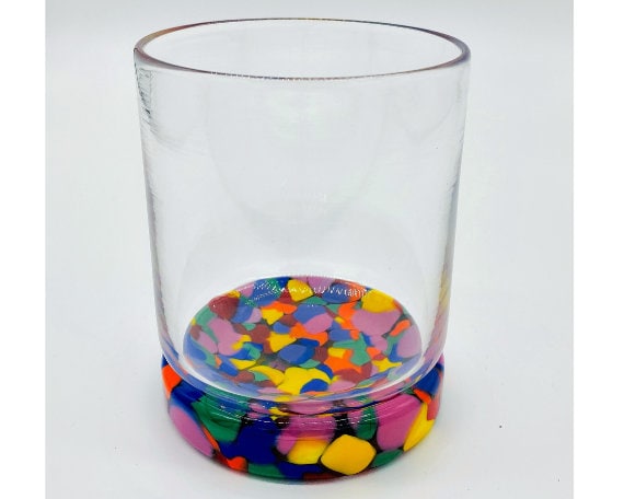 Hand Blown Glass: Rainbow Rocks Glass - Etsy
