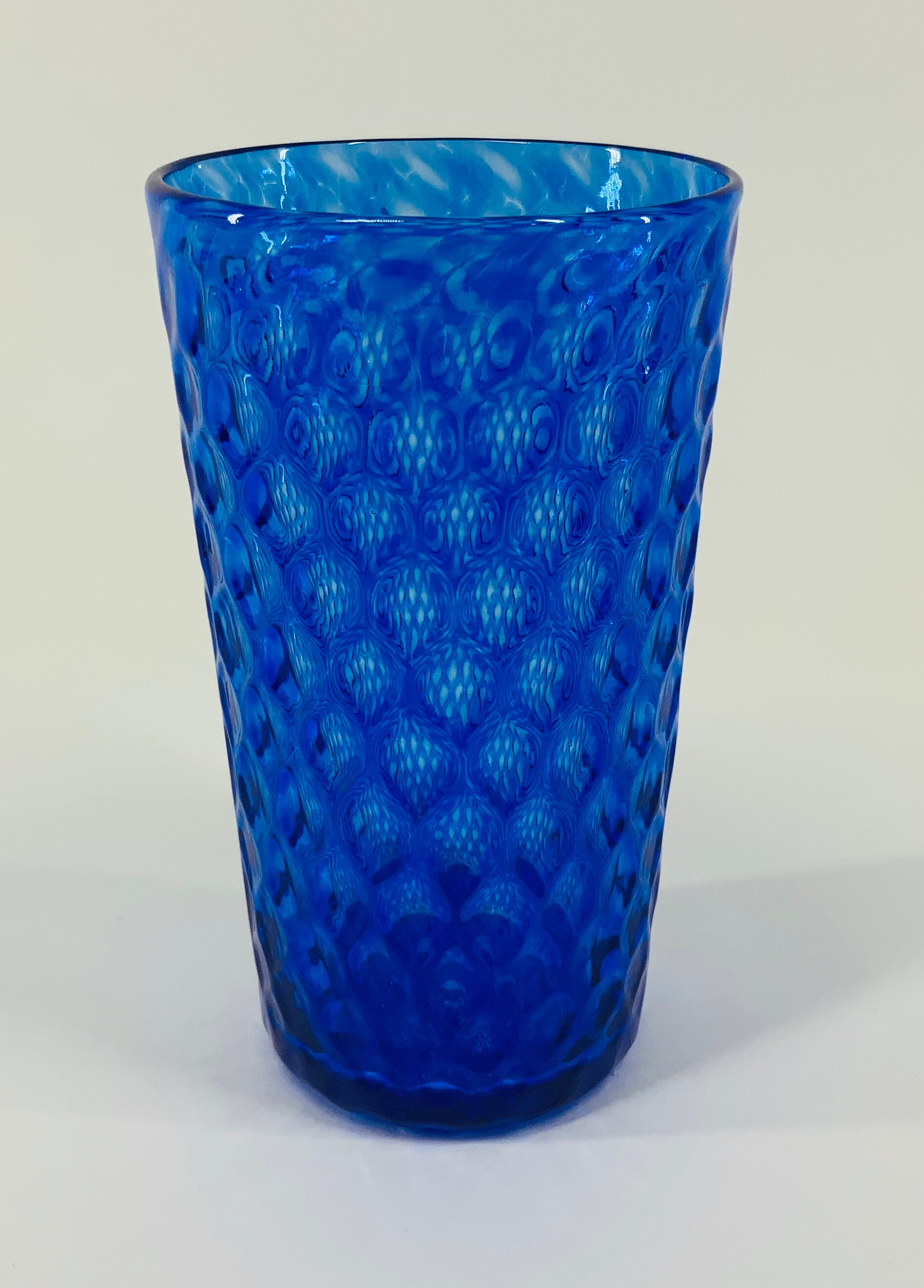 Hand Blown Glass: Blue Pineapple Pint Glass - Etsy