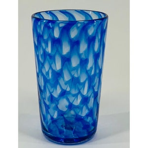 Hand Blown Glass: Blue Double Optic Pint Glass - Etsy