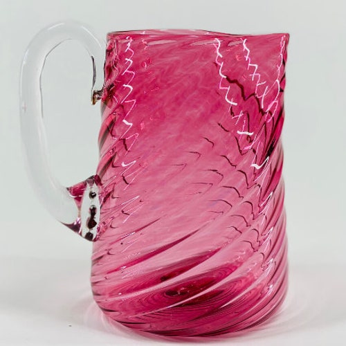 Hand Blown Glass: Pink Polka Dot Rocks Glass - Etsy