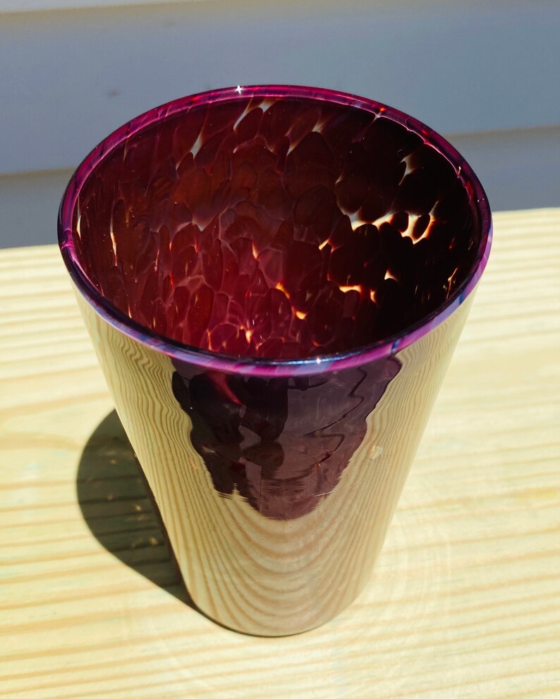 Hand Blown Glass: Red Marbled Pint Glass - Etsy