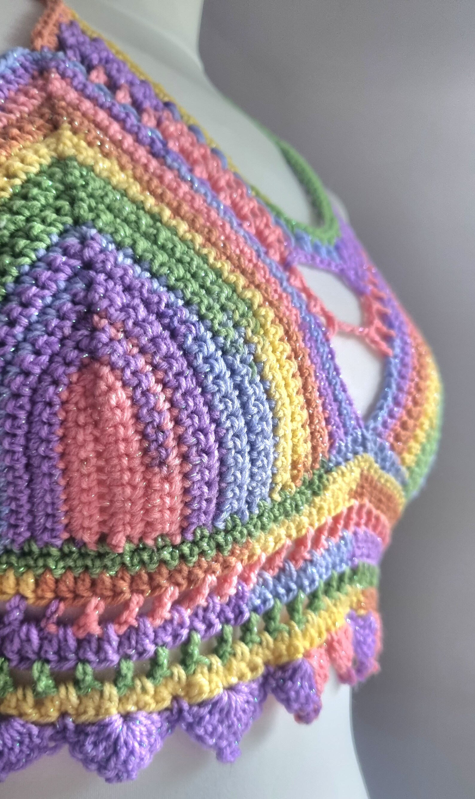 Glitter Pastel Rainbow Festival Bralette/bralet/crop Top - Etsy