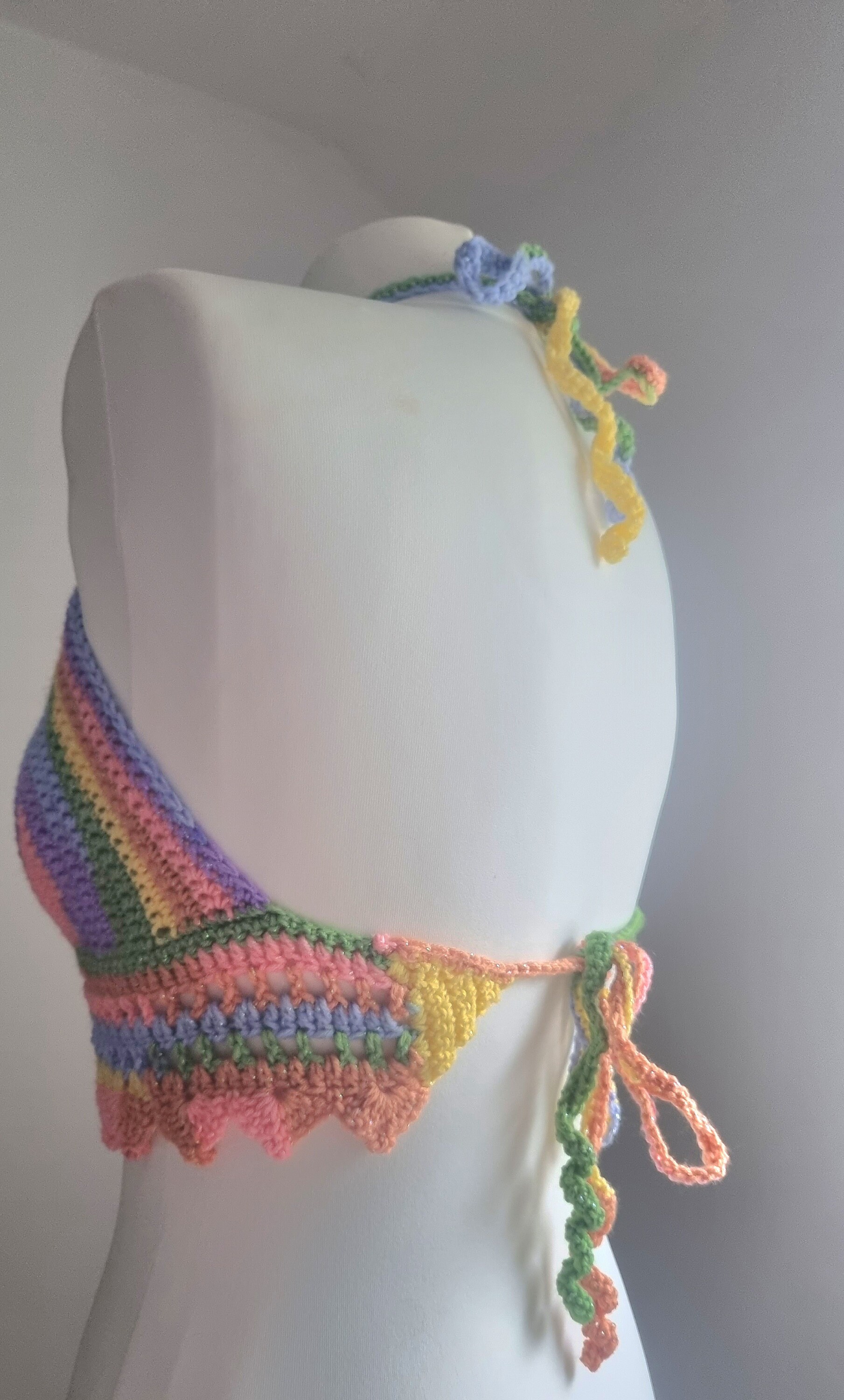 Glitter Pastel Rainbow Festival Bralette/bralet/crop Top - Etsy