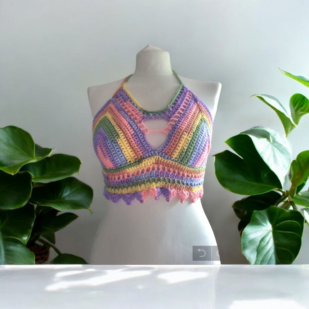 Glitter Pastel Rainbow Festival Bralette/bralet/crop Top - Etsy