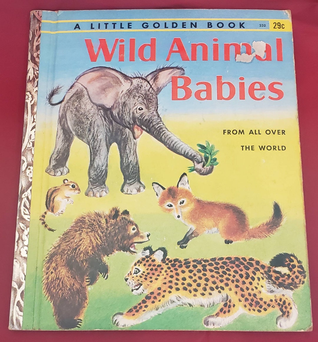 1958 A Little Golden Book Wild Animal Babies - Etsy
