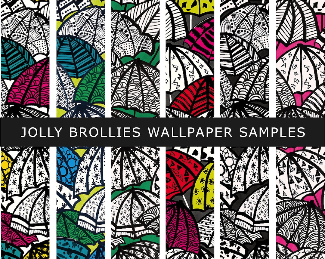 SAMPLE Jolly Brollies Wallpaper Collection Umbrella - Etsy