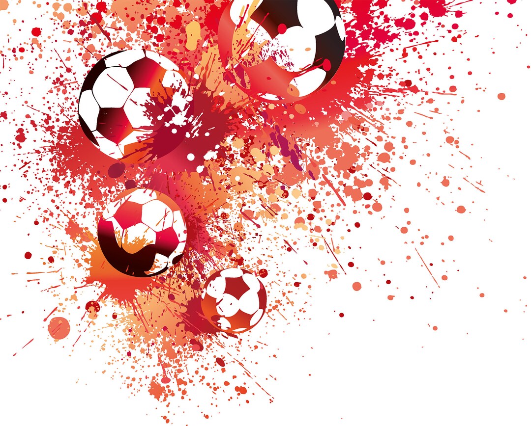 Red Football Splash Wallpaper Mural, Football Sports Wallpaper Mural ...