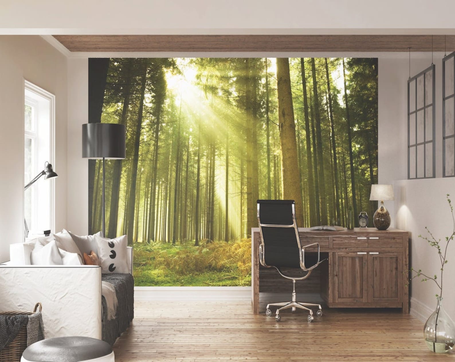 Evergreen Forest Wallpaper Mural for Bedroom Decor, Living Room Decor ...