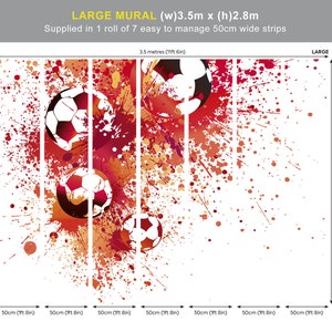 Red Football Splash Wallpaper Mural, Football Sports Wallpaper Mural ...