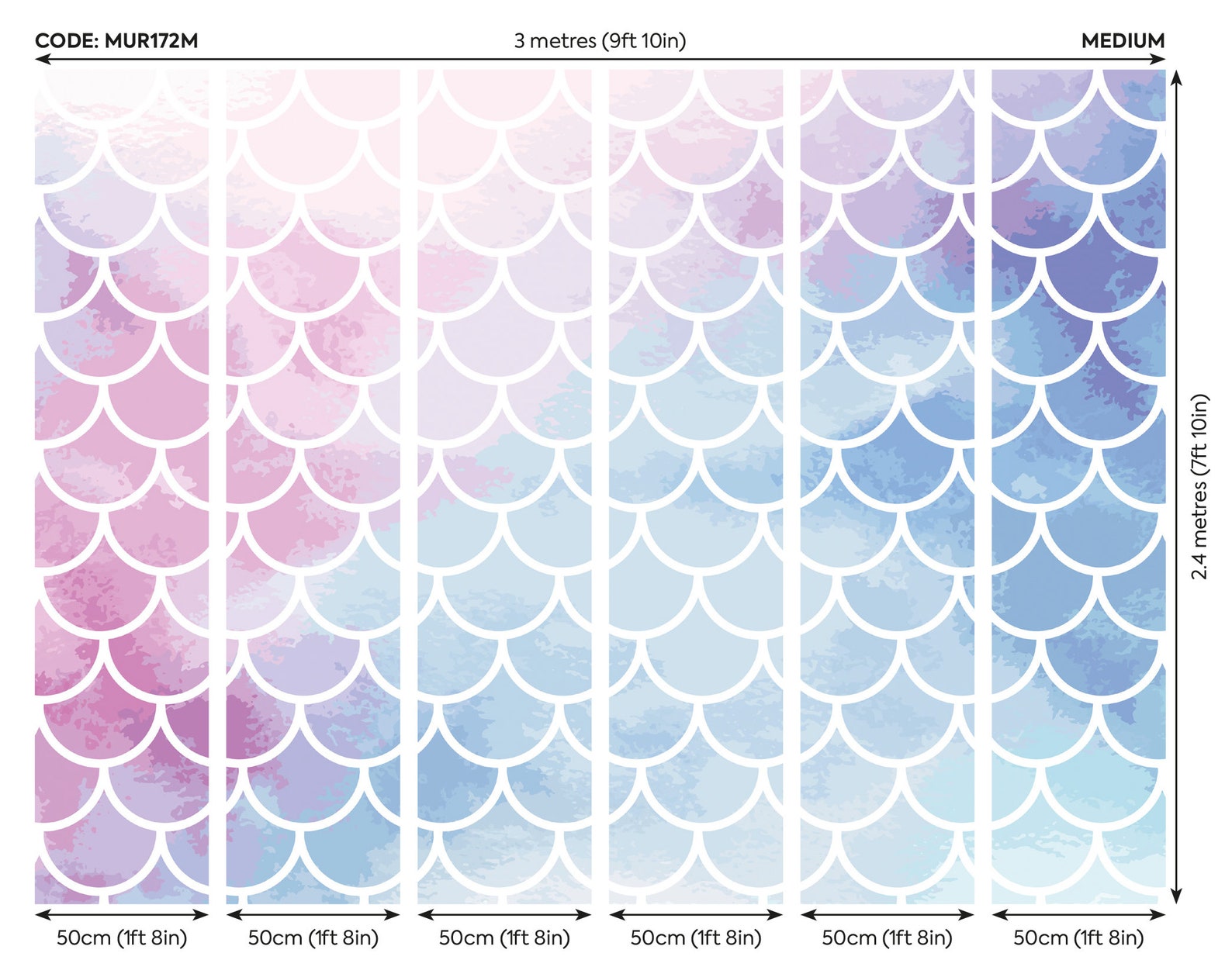 Mermaid Scale Wallpaper Mural Mermaid Girls Bedroom Wall Art - Etsy