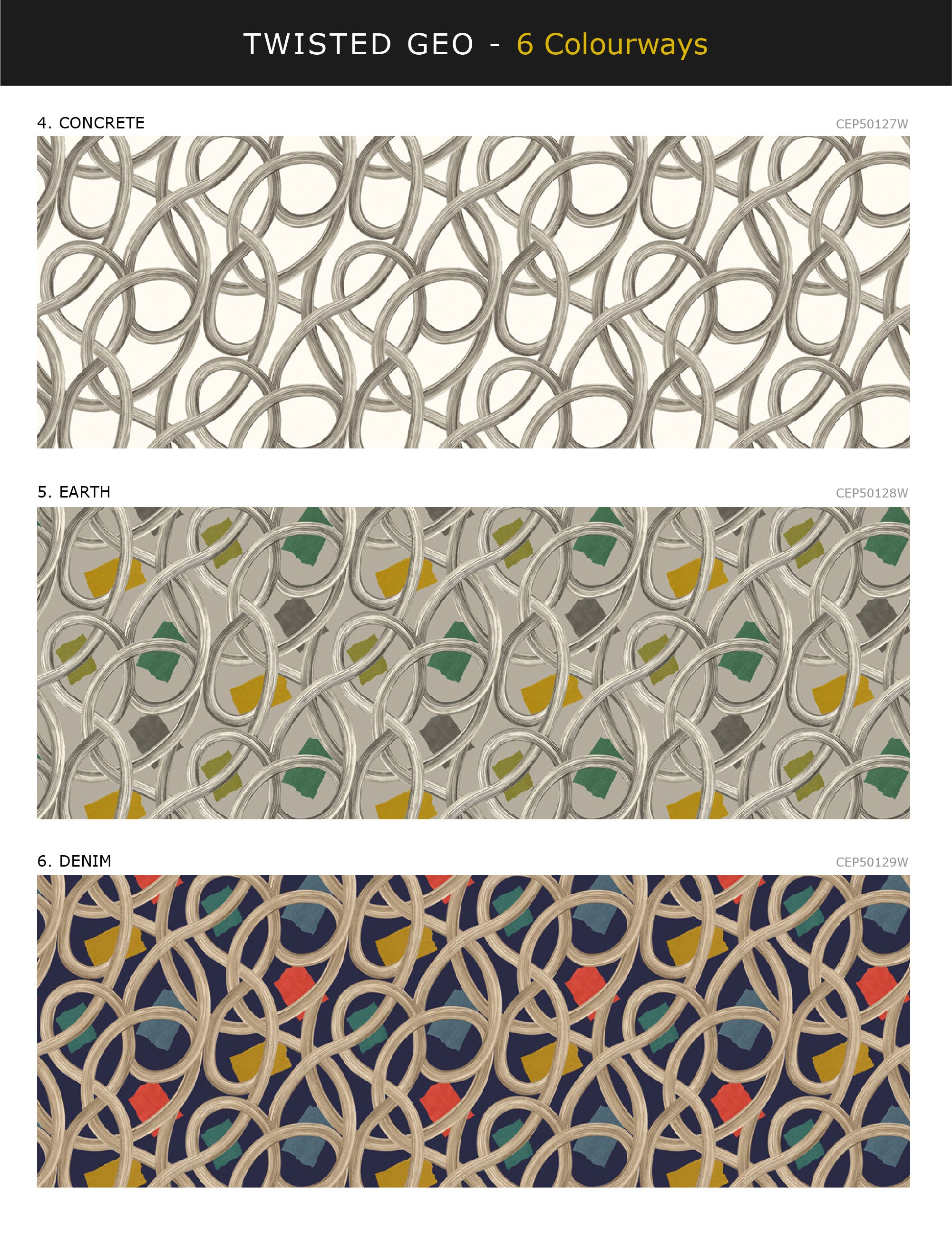SAMPLE - Twisted Geo Wallpaper Collection, Geometric Abstract Wall ...