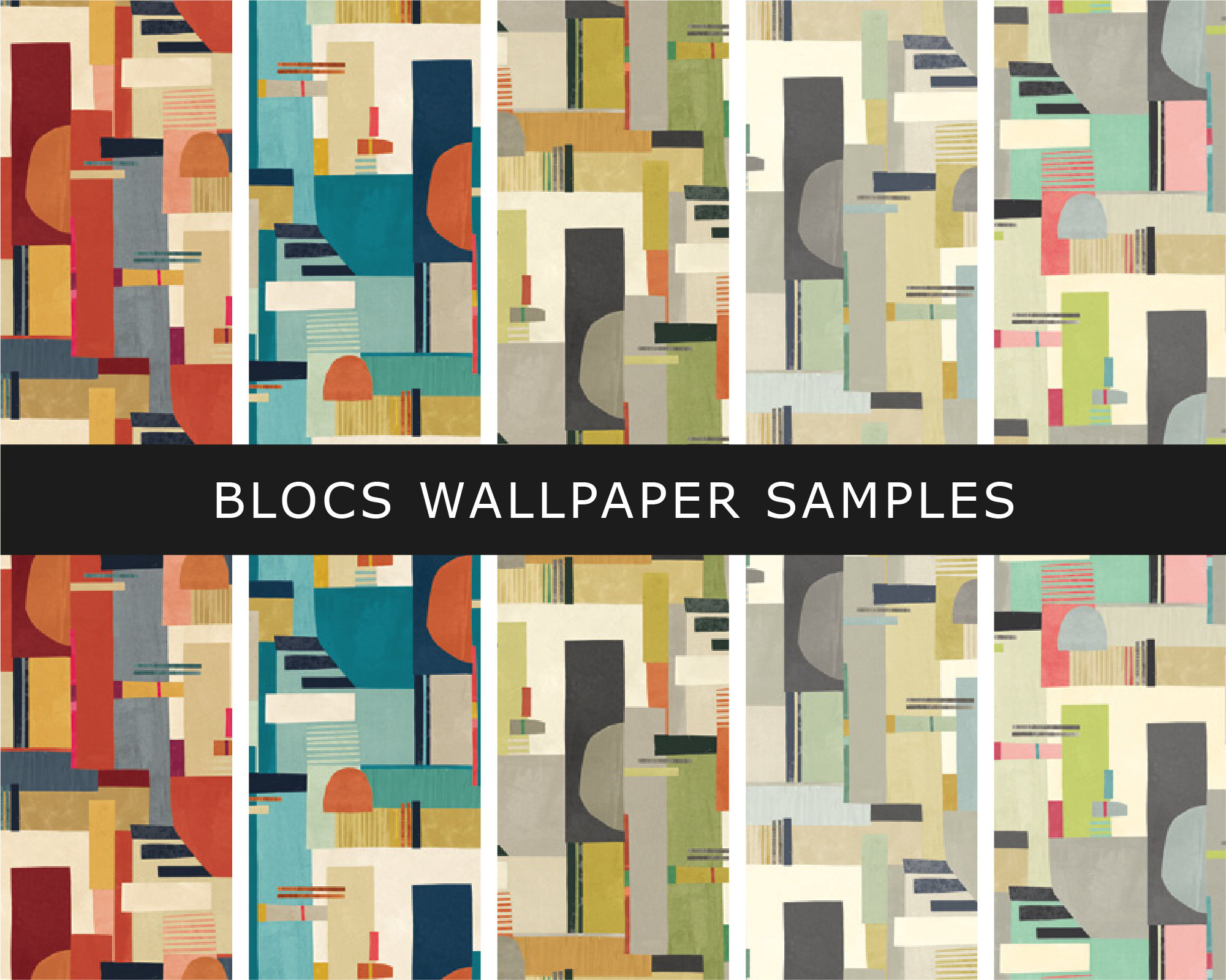 SAMPLE Blocs Wallpaper Collection Abstract Blocks Wall - Etsy UK
