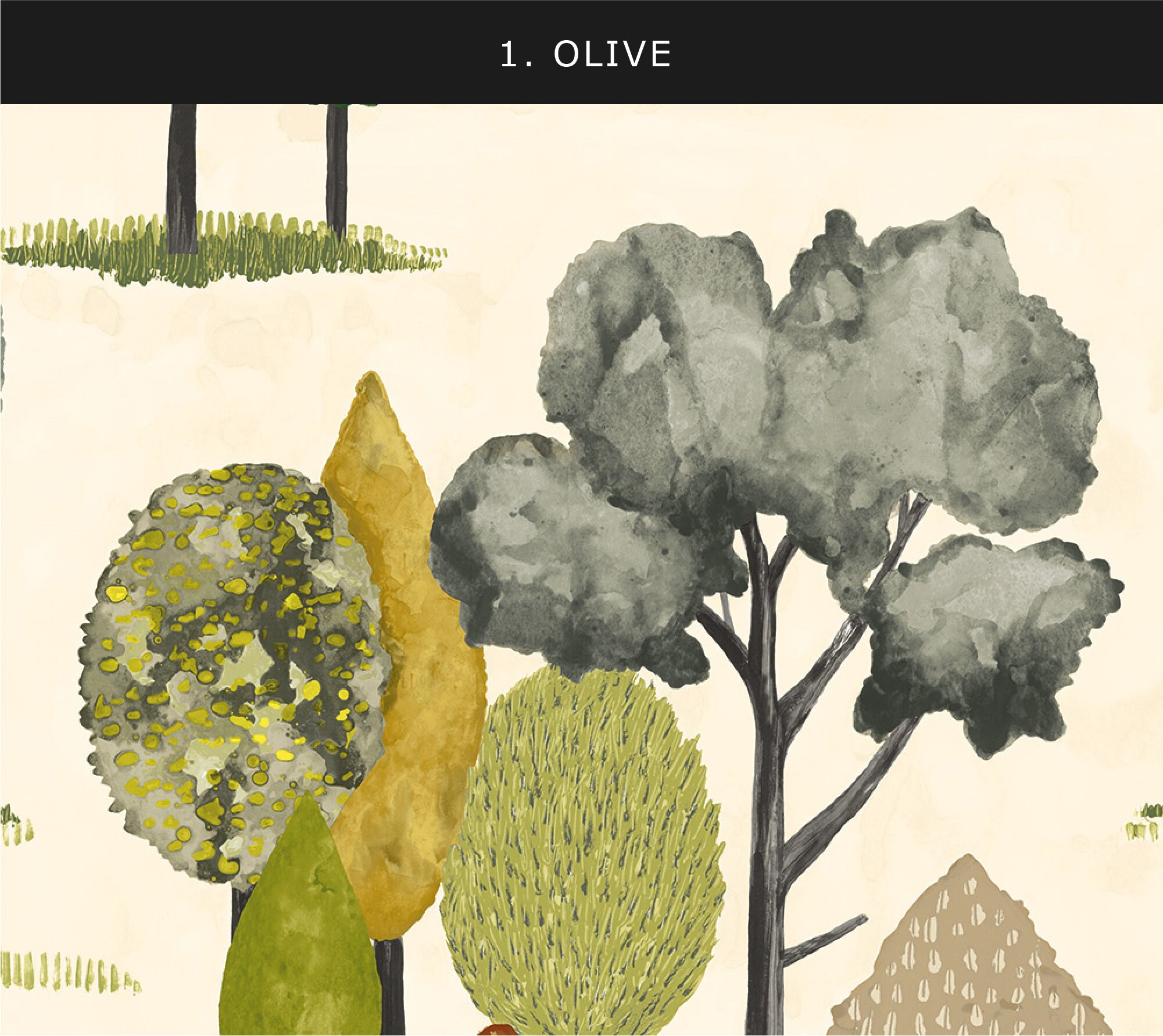 SAMPLE Tall Tree Wallpaper Collection Watercolour Forest - Etsy UK