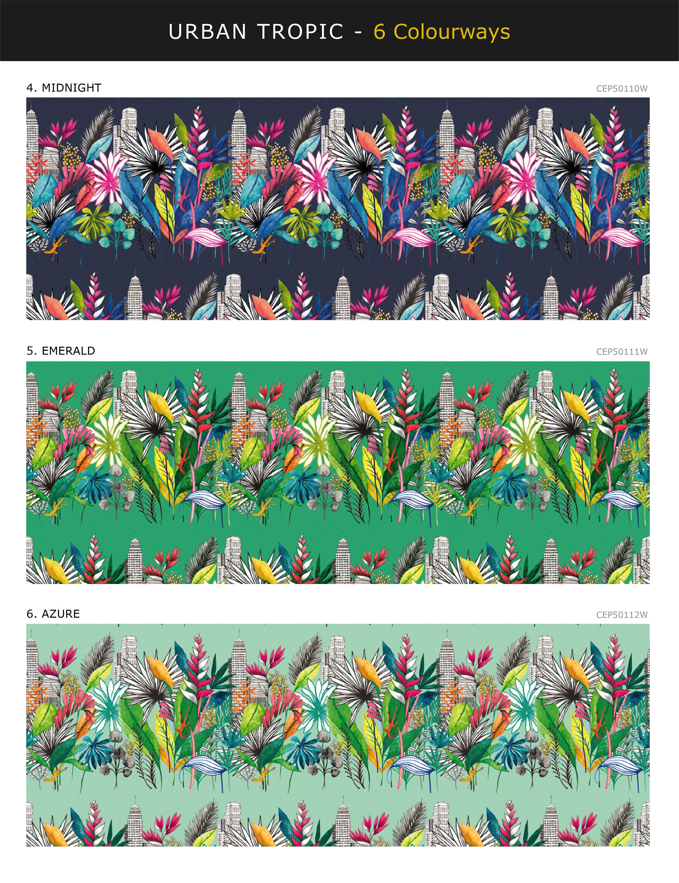 SAMPLE Urban Tropic Wallpaper Collection Tropical Jungle - Etsy Canada