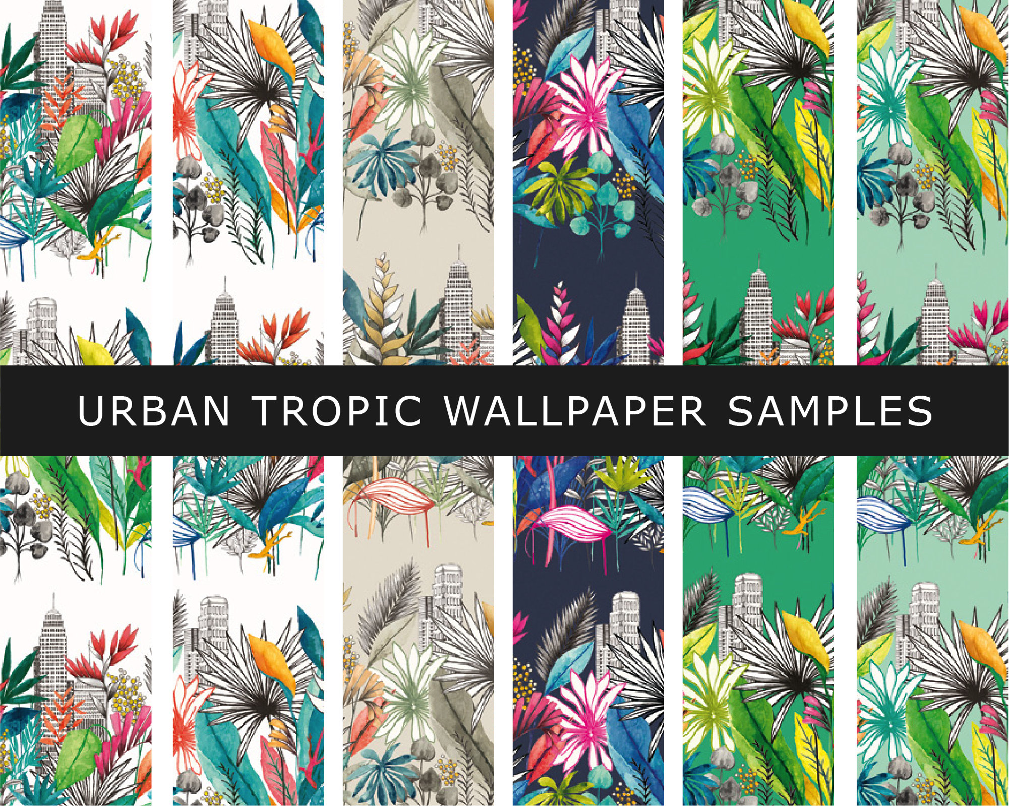 SAMPLE Urban Tropic Wallpaper Collection Tropical Jungle - Etsy Canada