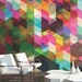 Geometric Multi Colour Wallpaper Mural, Geometric Colourful Shapes Wall ...