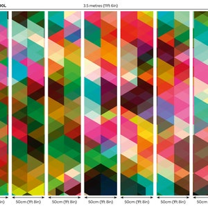 Geometric Multi Colour Wallpaper Mural, Geometric Colourful Shapes Wall ...
