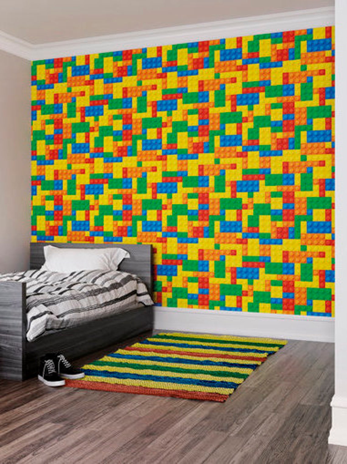 Lego Bricks Photo Wallpaper Kids Bedroom Decor Boy's | Etsy UK