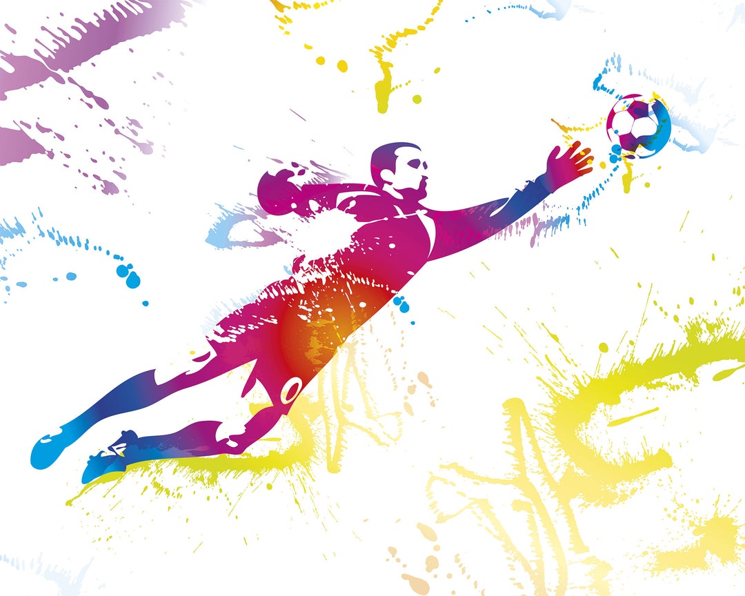 Football Bedroom Wallpaper Mural, Goal Keeper Decor, Football Wall Art ...