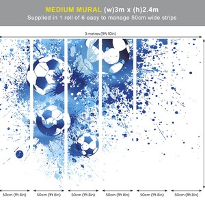 Football Splash Wallpaper Mural, Blue Football Room Decor Ideas ...