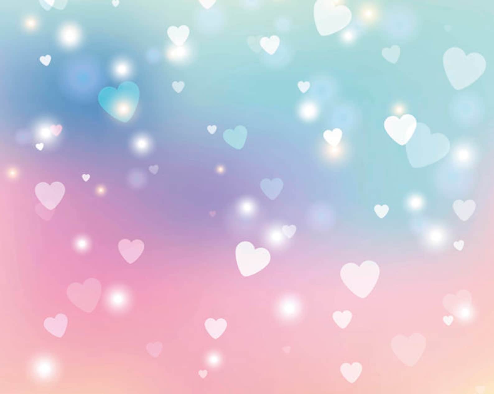 Pink Hearts Wallpaper Mural Girls Bedroom Decor Heart Wall | Etsy