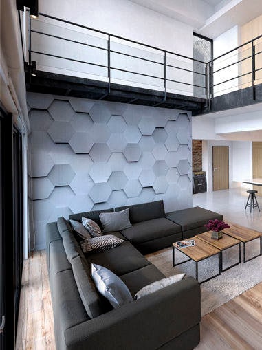 Metal Hexagons Abstract Wall Mural Metallic Grey Hexagon - Etsy UK