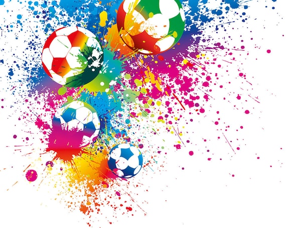 Football Splash Wallpaper Mural Football Sports Wallpaper - Etsy UK