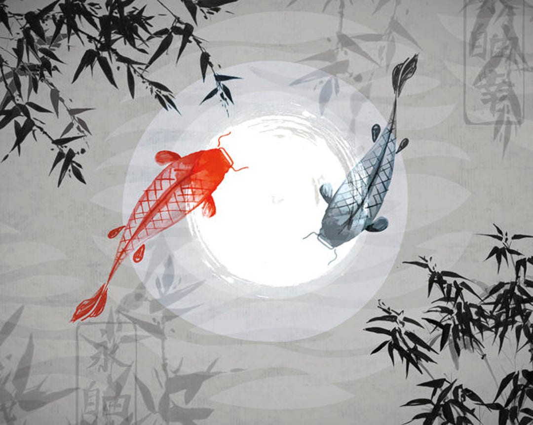 Japanese Koi Fish Photo Wallpaper Mural Designer Living Room, Japanese ...