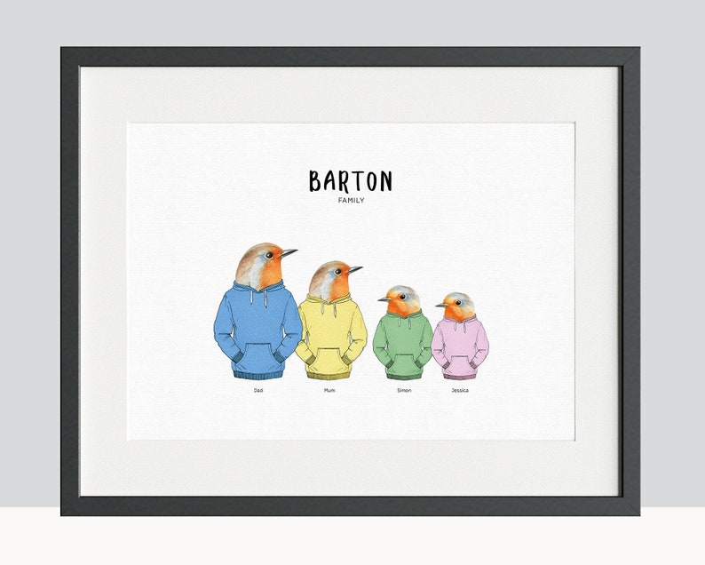 Robin Family Portrait DIGITAL DOWNLOAD Print Bird Lover - Etsy
