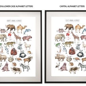 Alphabet Animal Wall Art A to Z | Kid's Educational Letter Print | ABC ...