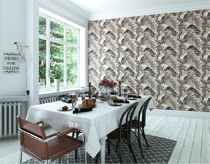 Palmera Wallpaper Collection Tropical Green Palm Leaves - Etsy UK