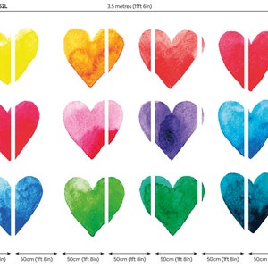 Love Heart Wallpaper Mural, Children's Colorful Rainbow Spectrum ...