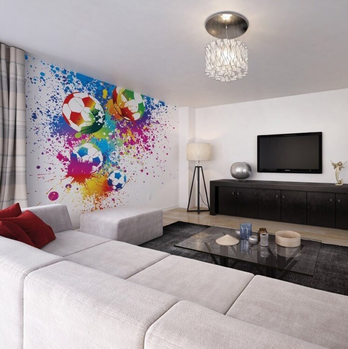 Football Splash Wallpaper Mural Football Sports Wallpaper - Etsy UK