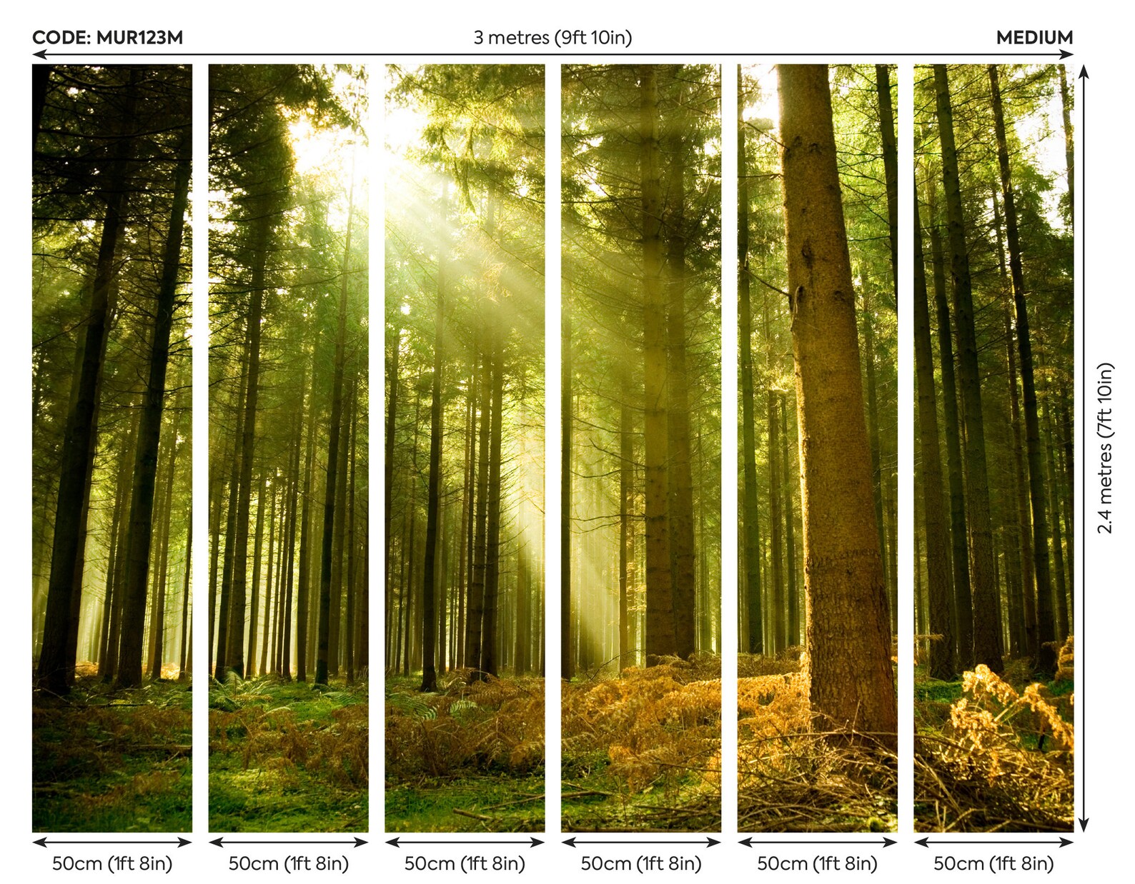 Evergreen Forest Wallpaper Mural for Bedroom Decor, Living Room Decor ...